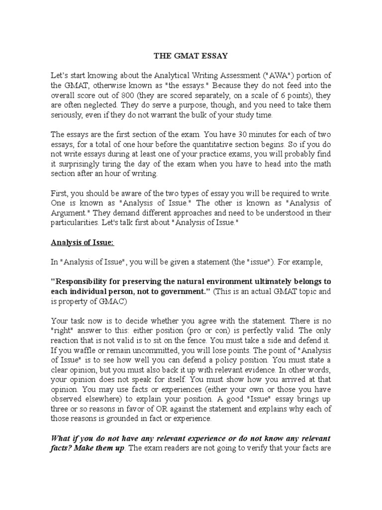 The Gmat Essay | PDF | Graduate Management Admission Test | Argument