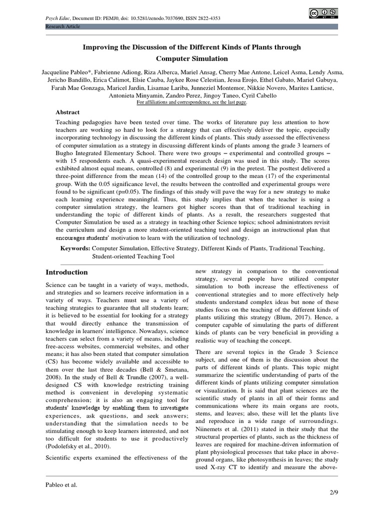 Enhancing Plant Education with Simulations | PDF | Learning | Simulation