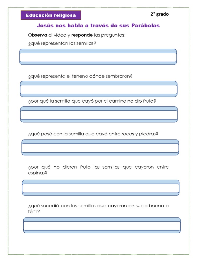 Religión Ficha 1 3u | PDF