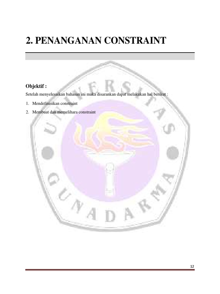 Penanganan Constraint | PDF