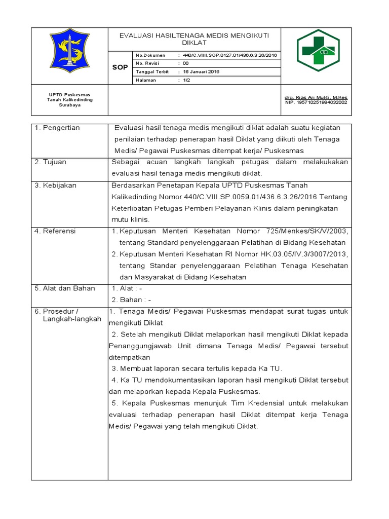 8.7.3.3 Sop Hasil Mengikuti Pendidikan Dan Pelatihan | PDF ...