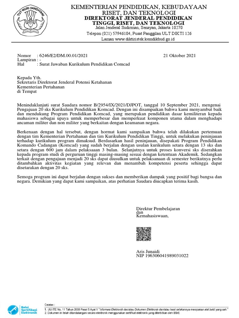 Surat Jawaban Comcad | PDF