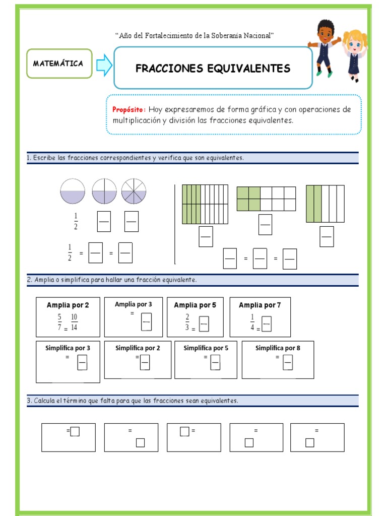 Ficha Fracciones Equivalentes | PDF
