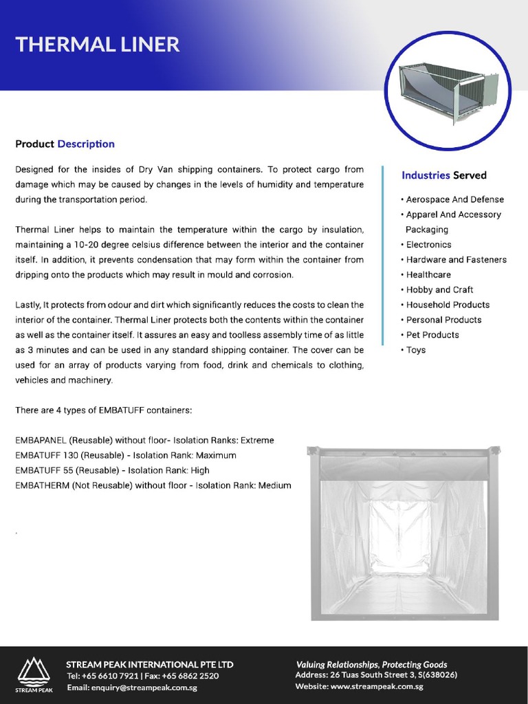 Thermal Liner Product Brochure | PDF