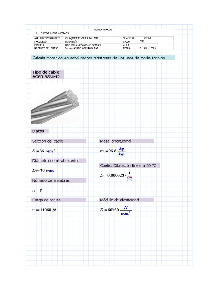 Calculo Mecánico de Conductores Electricos de Una Linea de Media Tenson | PDF | Ingeniería ...