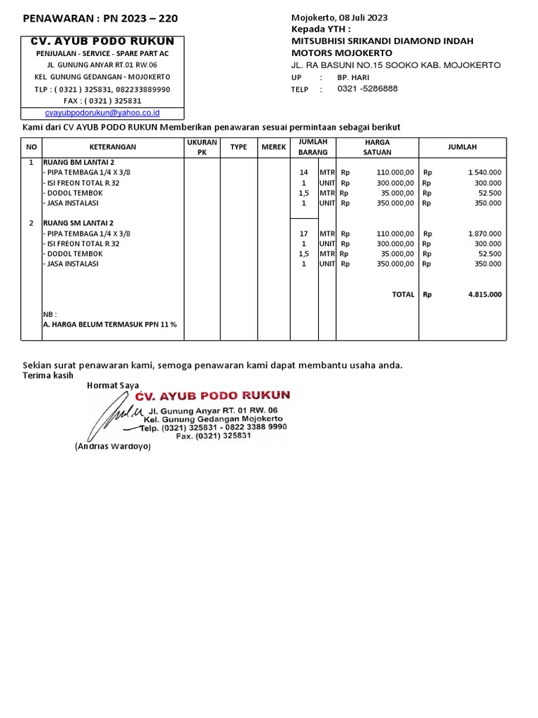 PN 2023 - 220 Mitsubhisi Srikandi | PDF