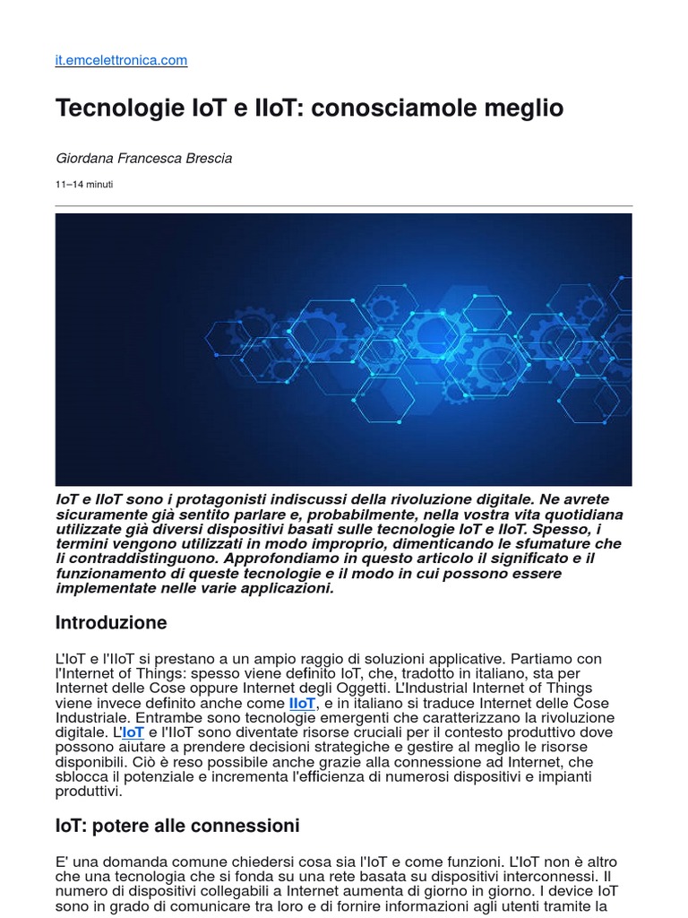 Tecnologie IoT e IIoT Conosciamole Meglio Elettronica Open Source | PDF Tecnologie IoT e IIoT Conosciamole Meglio Elettronica Open Source | PDF