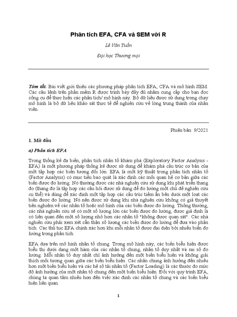 EFA and CFA | PDF