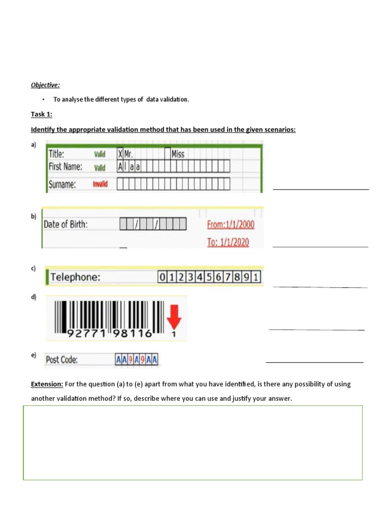 Worksheet - Validation and Verification | PDF | Computers
