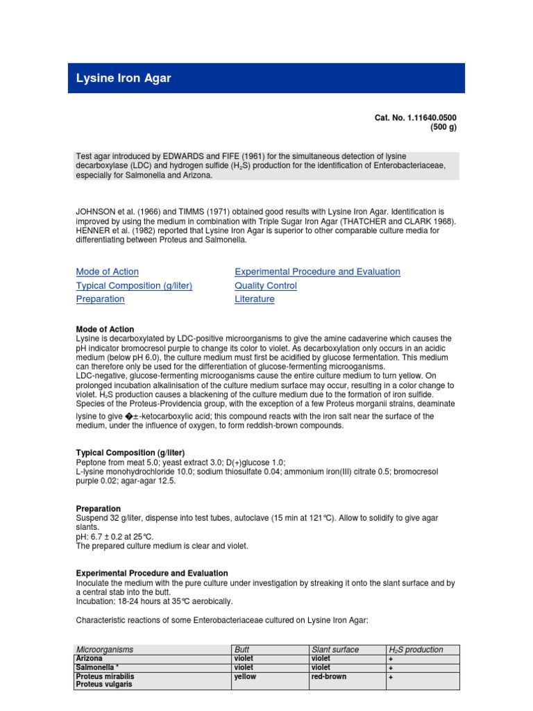 Lysine Iron Agar | Growth Medium | Clinical Pathology | Free 30-day ...