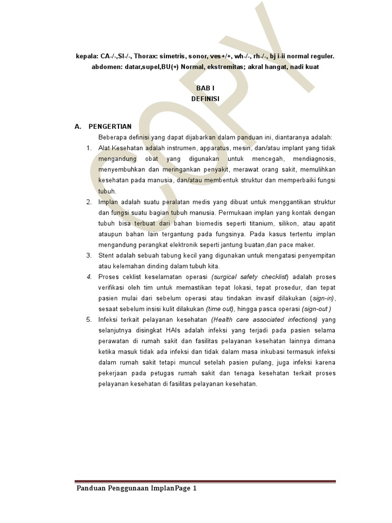 Panduan Penggunaan Alat Implan Medis | PDF | Pengembangan Diri | Sains ...