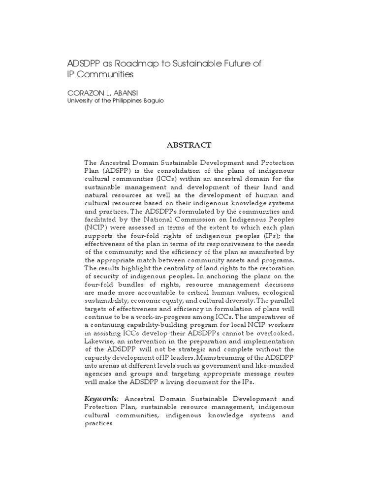 7 TCR III 1 and 2 - Abansi - ADSDPP As Roadmap To Sustainable Future of ...