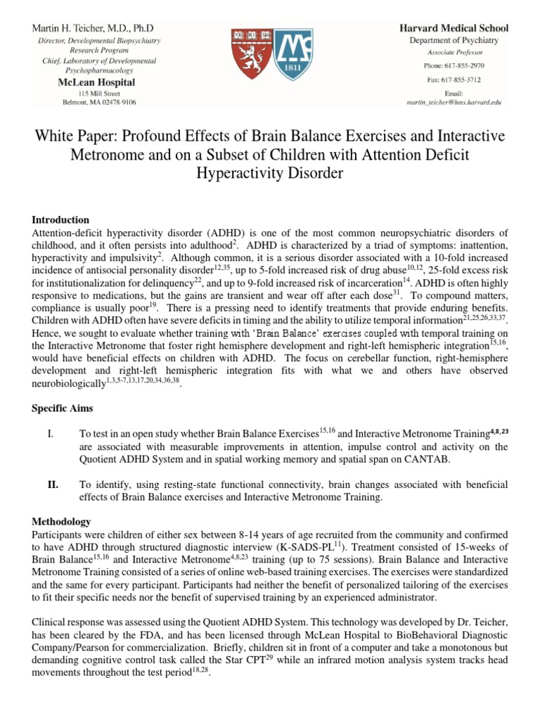Harvard White Paper BB August 2019 | PDF | Attention Deficit ...