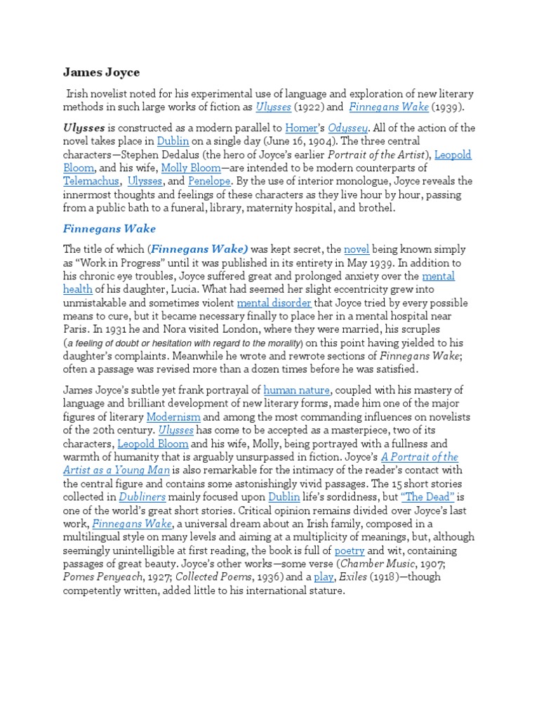 James Joyce & Virginia Woolf | PDF | James Joyce | Ulysses (Novel)