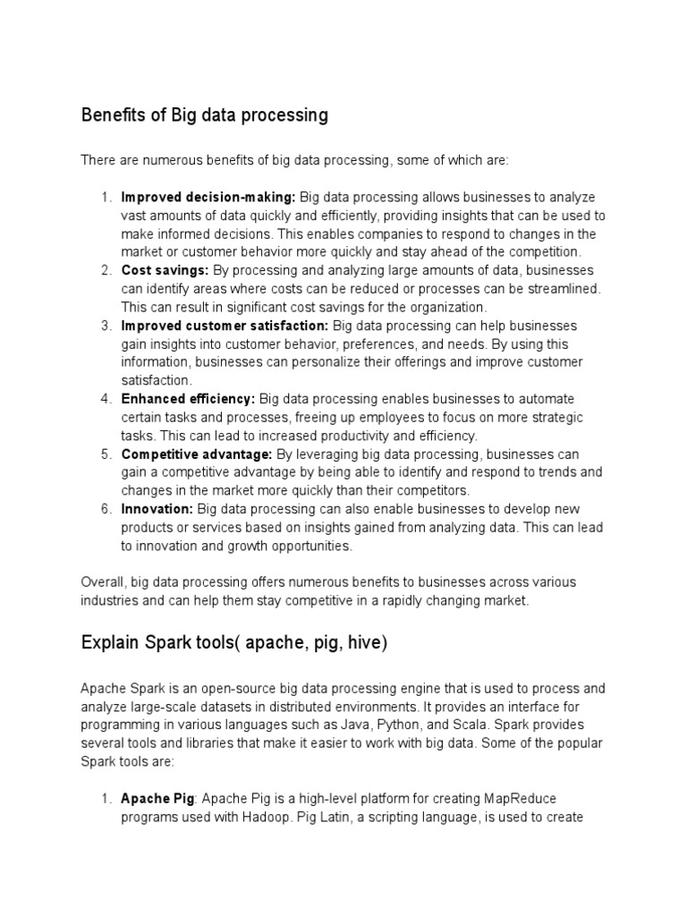 Big Data Answers | PDF | Apache Spark | Big Data