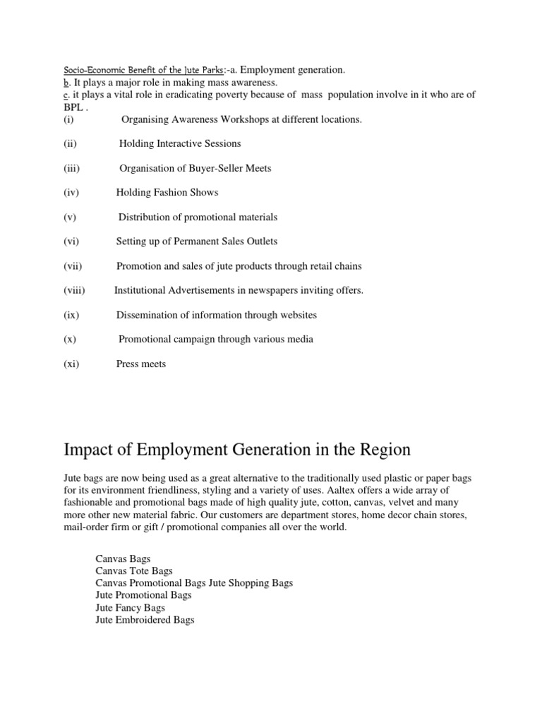 Impact of Employment Generation in The Region | PDF | Jute | Cotton
