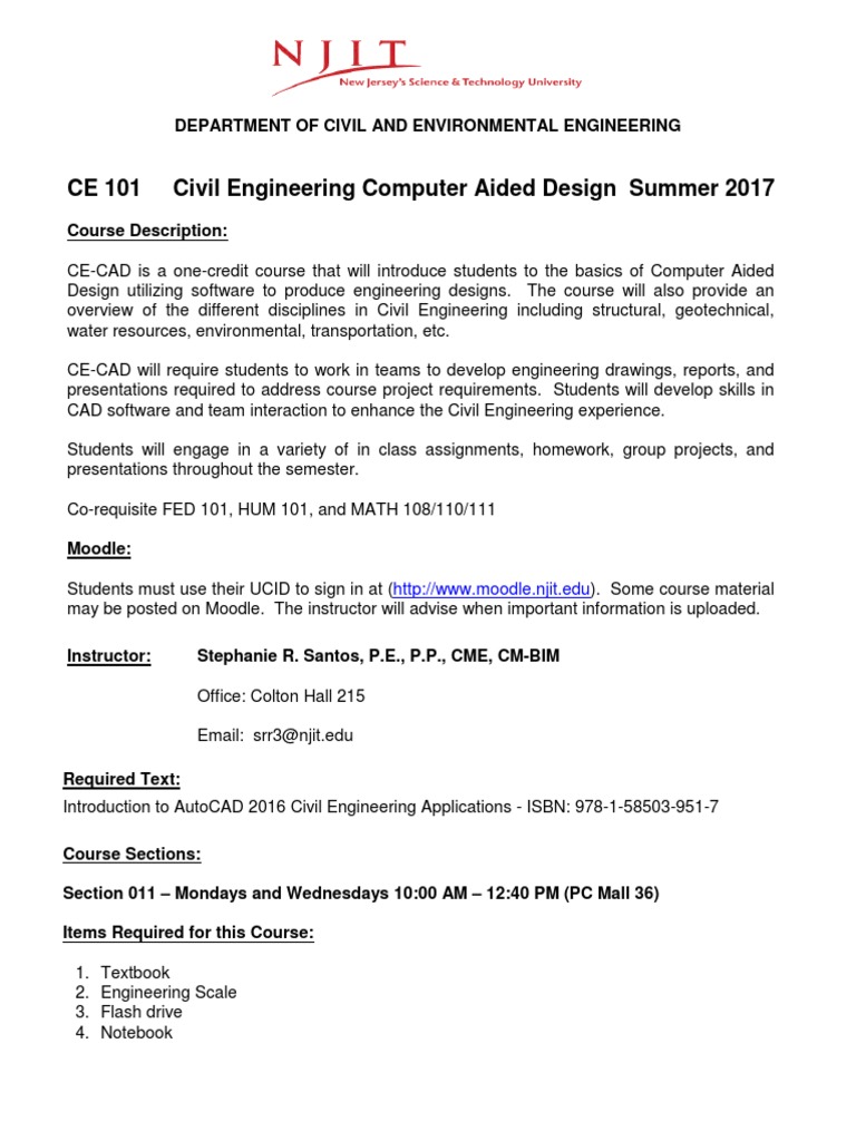 CE 101 Civil Eng. Computer Aided Design | PDF
