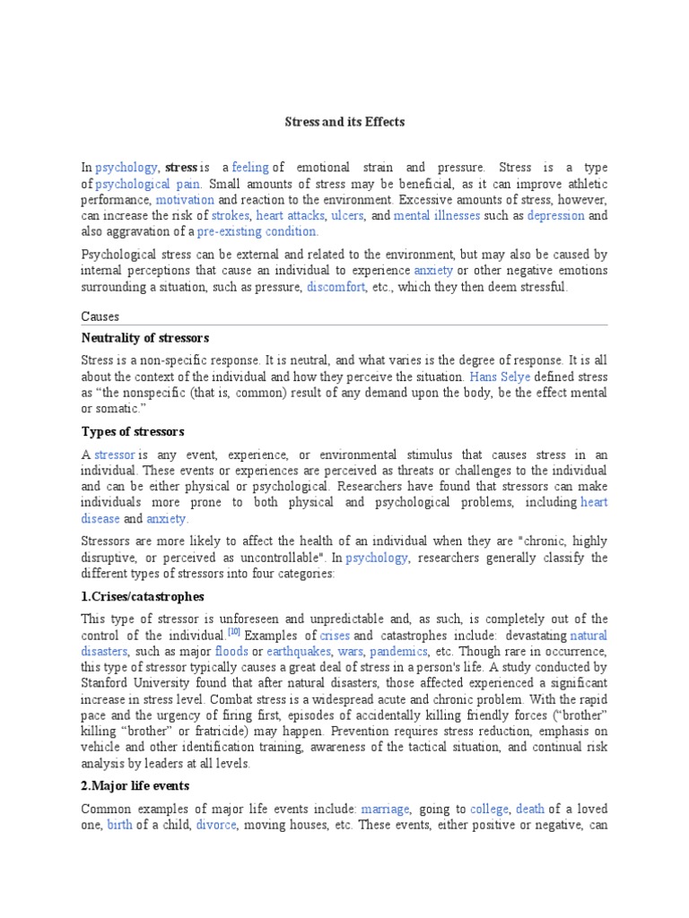 Understanding Stress and Its Impact | PDF | Stress (Biology) | Social ...
