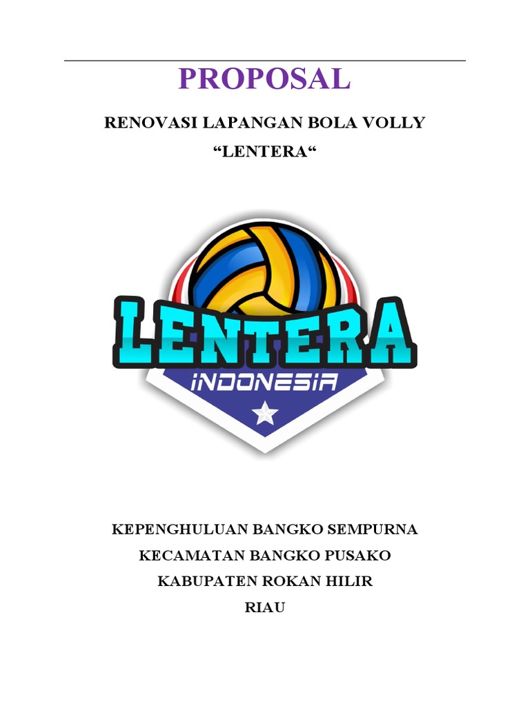Proposal Renovasi Lapangan Voli Lentera | PDF | Griya & Taman