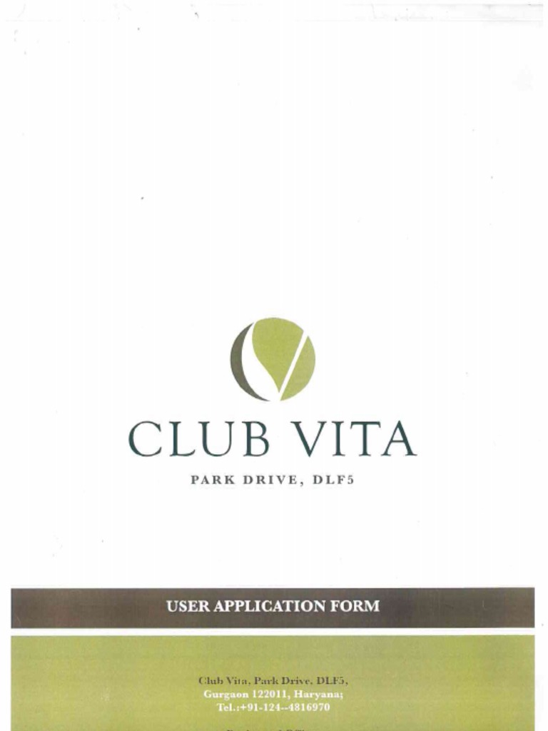 Club Vita Form | PDF
