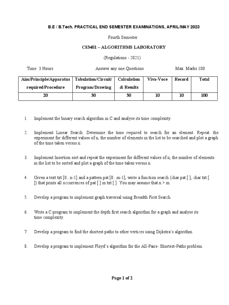 CS3401 Questions | PDF