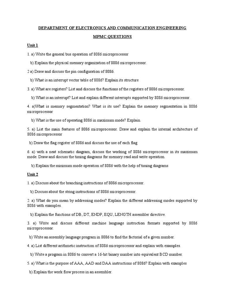 MPMC Questions | PDF | Central Processing Unit | Input/Output MPMC Questions | PDF | Central Processing Unit | Input/Output