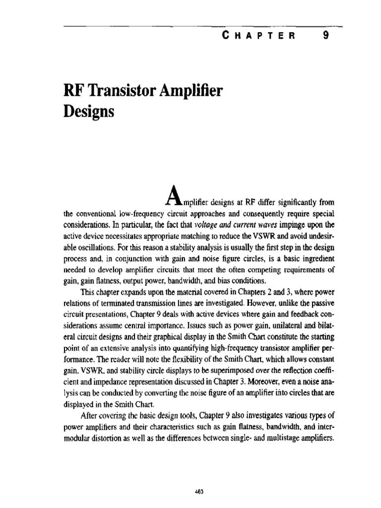 RF Transistor Amplifier Design Insights | PDF | Amplifier | Electronic ...