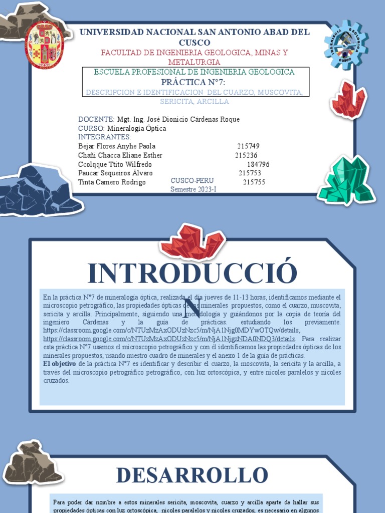 Informe N°7 | PDF | Minerales | Ciencia de los Materiales