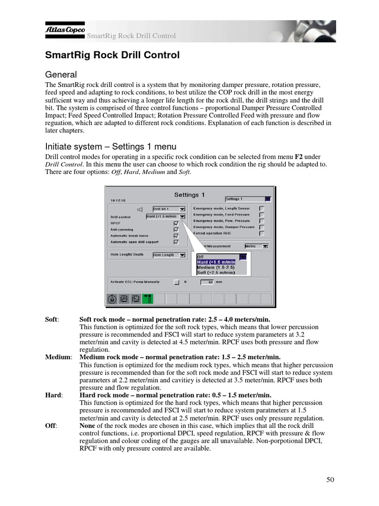 SmartRig Rock Drill Control System Guide | PDF