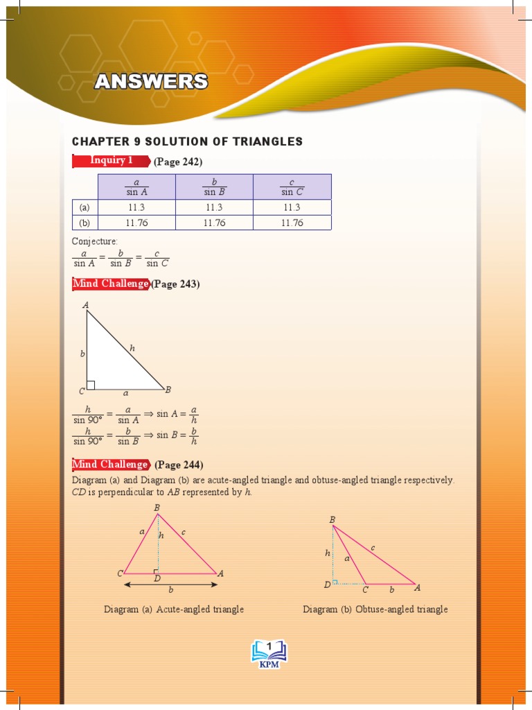 C09 Add Maths Answer Form 4 | PDF | Triangle | Physical Quantities