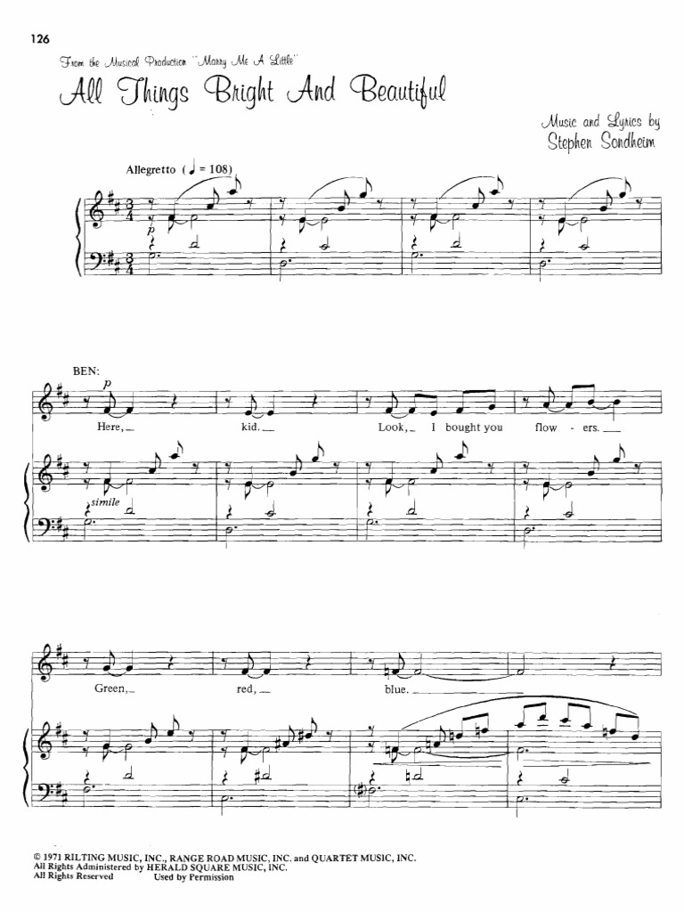 All Things Bright and Beautiful Sheet Music | PDF | Musical Forms ...