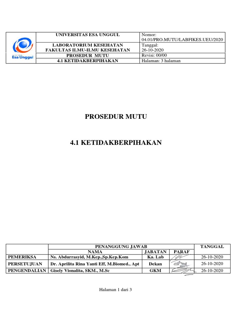 Prosedur Mutu | PDF