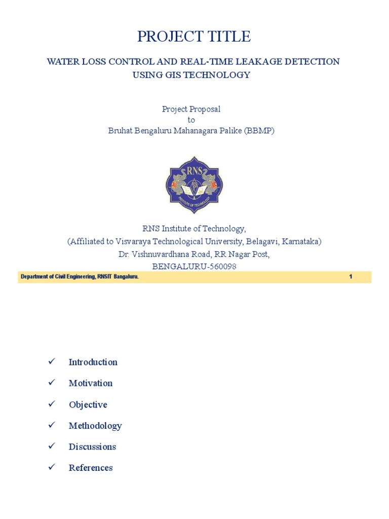 Project Proposal - Water Loss Control and Real-Time Leakage Detection ...