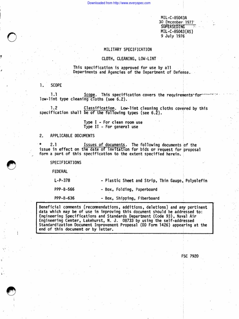 MIL-C-85043A: $@trsmii G | PDF | Specification (Technical Standard)