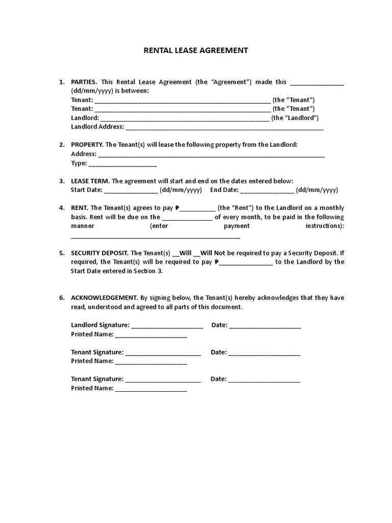 Rental Lease Agreement | PDF