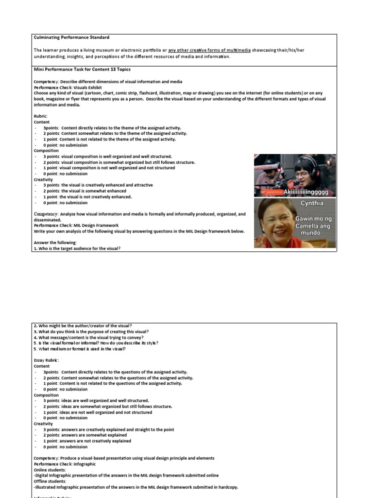 Performance-Task-Template-Content-13 | PDF | Multimedia | Infographics