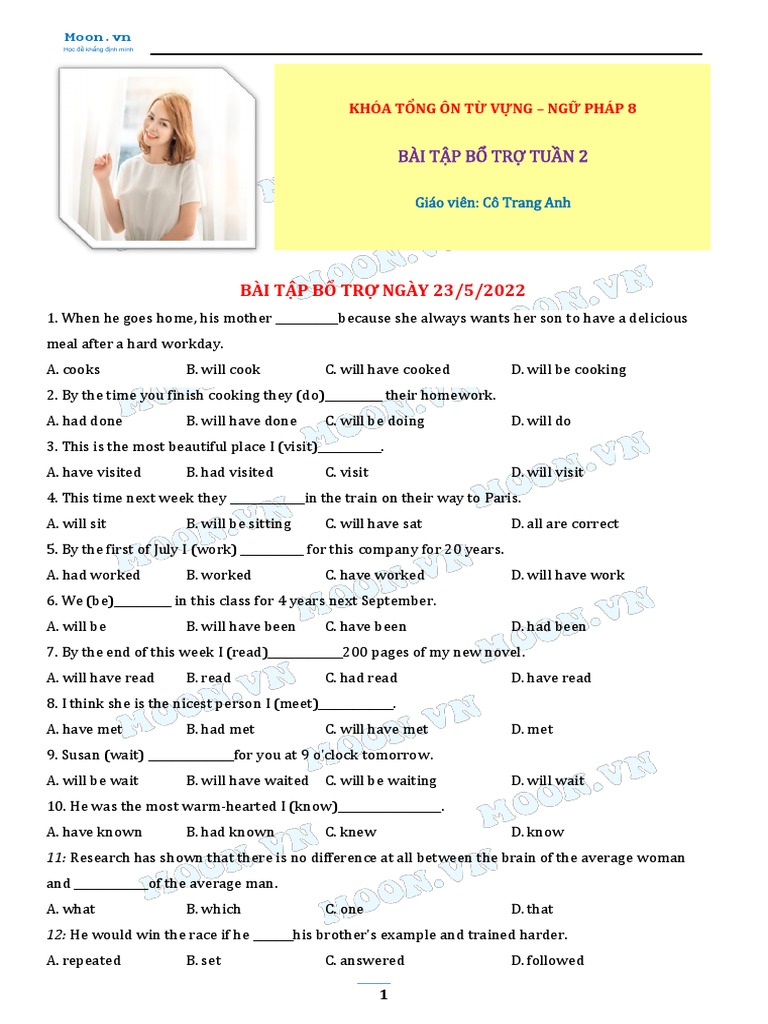 (TO8) Bai Tap Bo Tro Tuan 2 | PDF