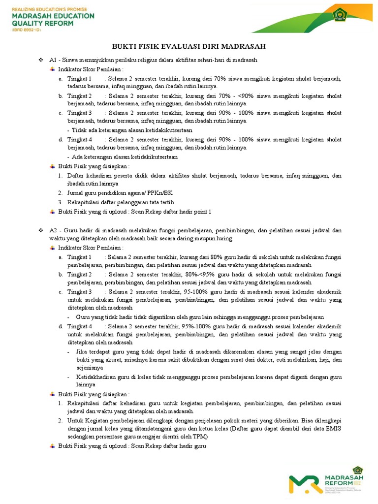 BUKTI FISIK EDM 2022 - (Butir Soal-Indikator-bukti) | PDF