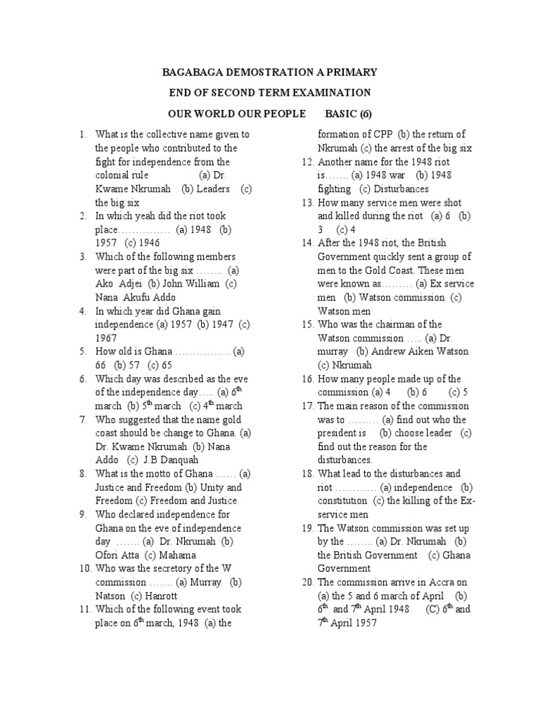 BAGABAGA DEMOSTRATION A PRIMARY | PDF | Politics Of Africa | Ghana
