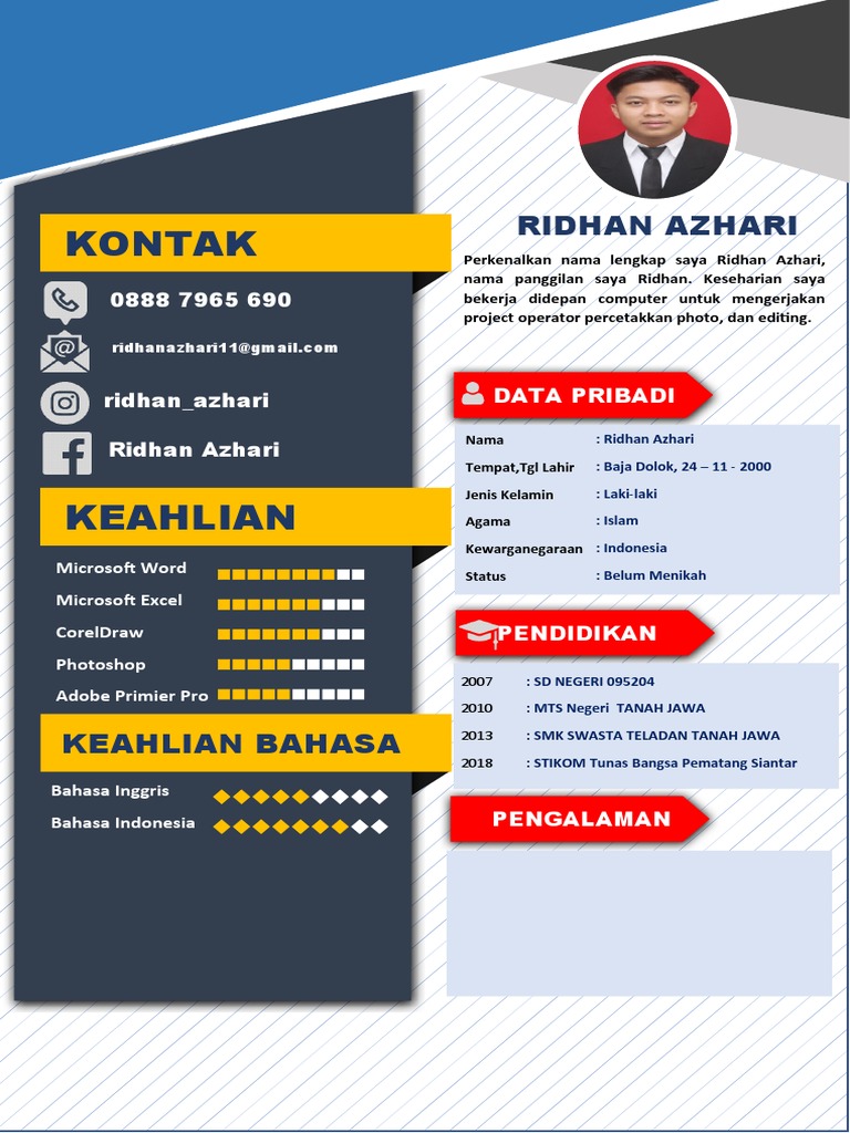 CV Ridhan Azhari | PDF
