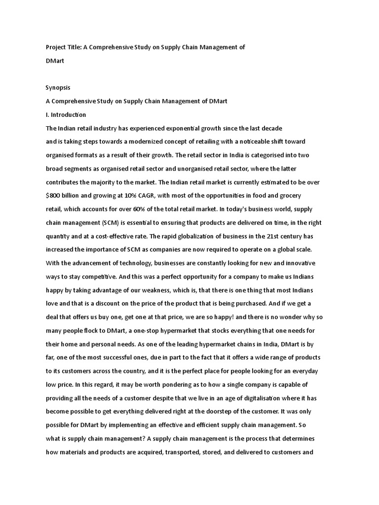 SCM DMart | PDF