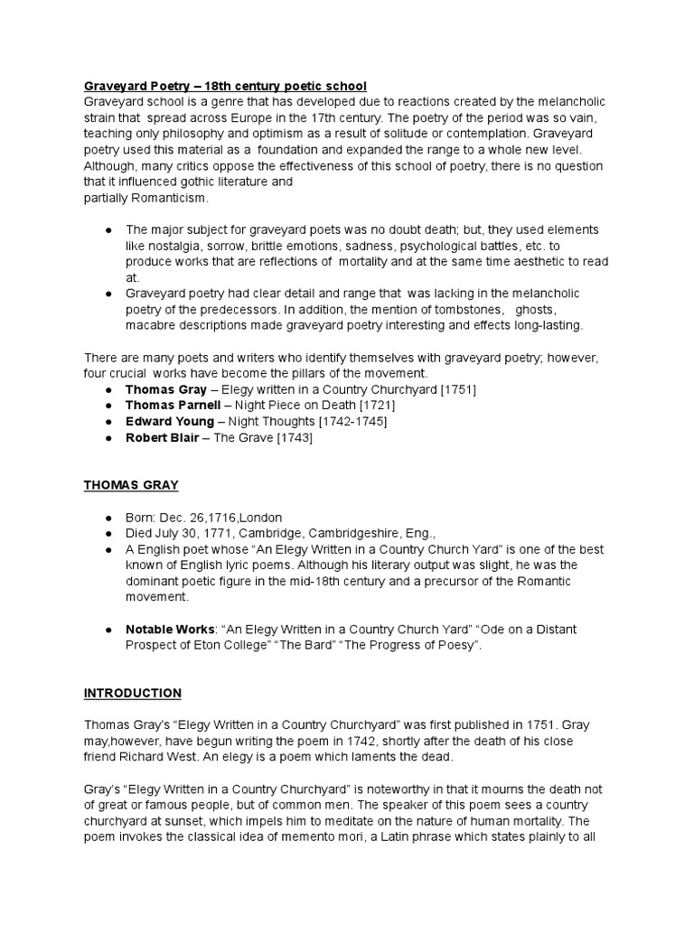 Thomas Gray | PDF | Poetry