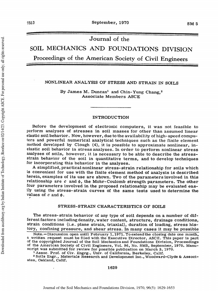 Duncan and Chang | PDF | Deformation (Engineering) | Young's Modulus