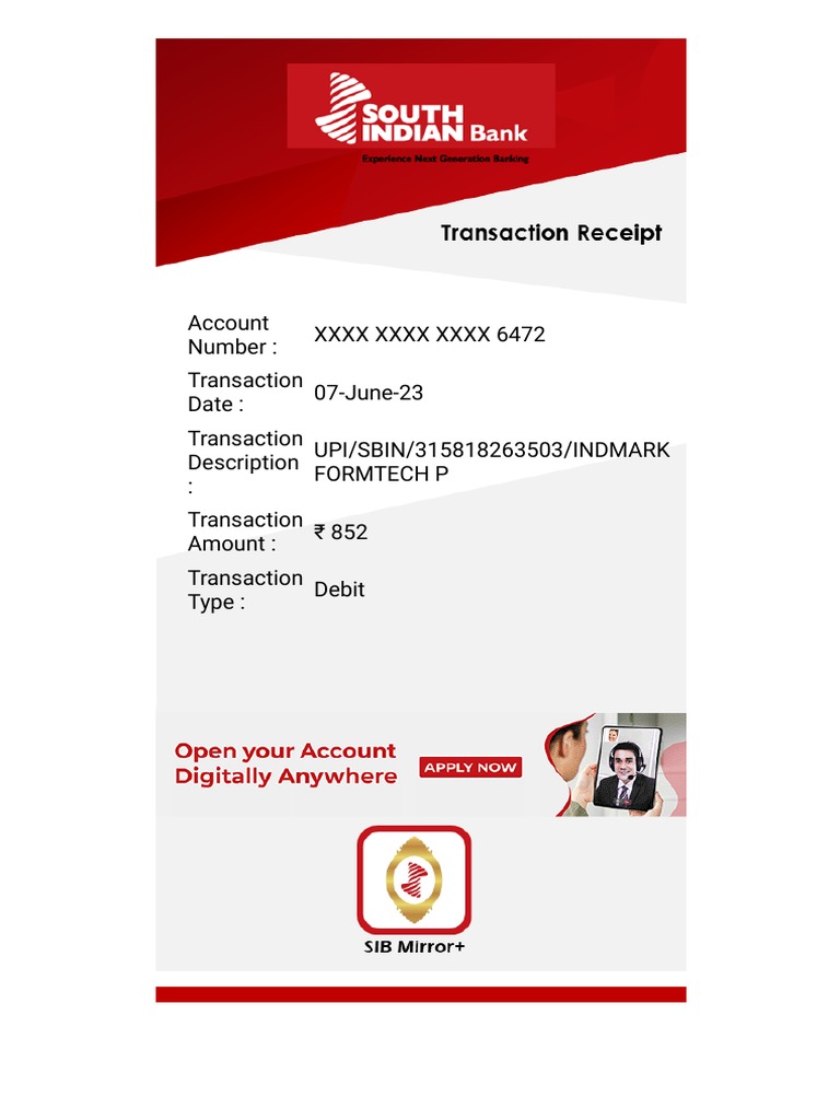 Bank Transaction Details | PDF