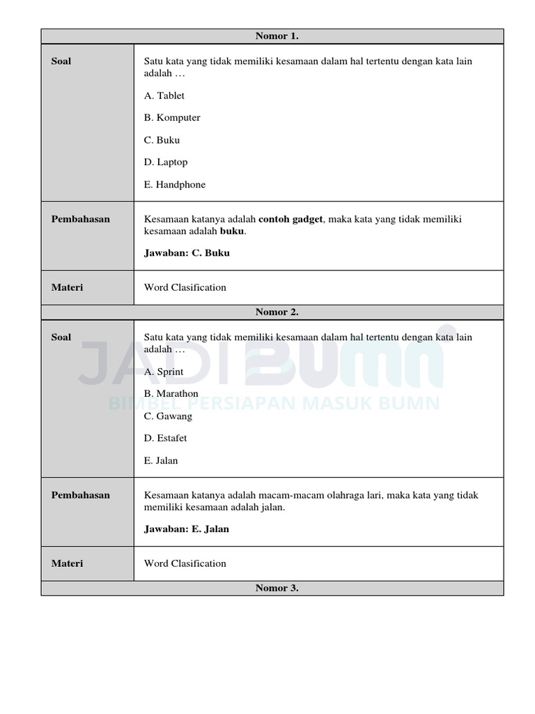 To 6 Word Classification | PDF