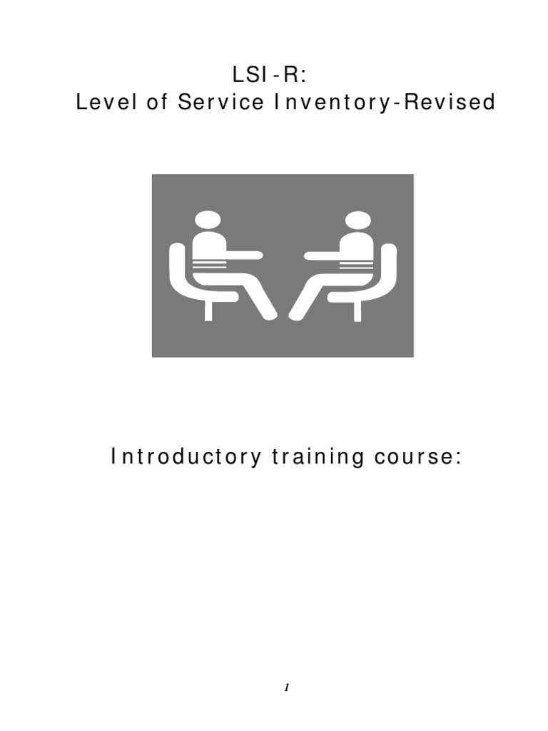 LSI-R Introductory Training Participant Manual | PDF | Career & Growth ...