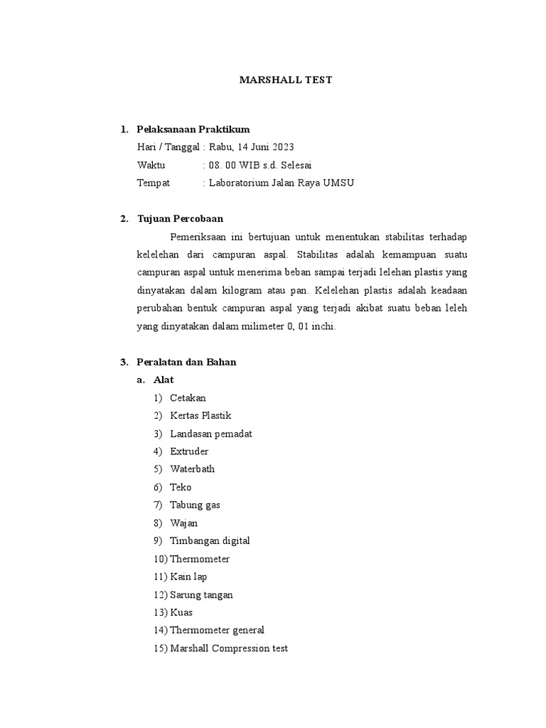 Marshall Test | PDF