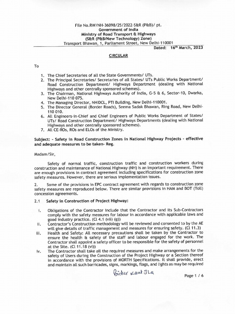 Safety Circular - To Be Issued - 16032023 | PDF