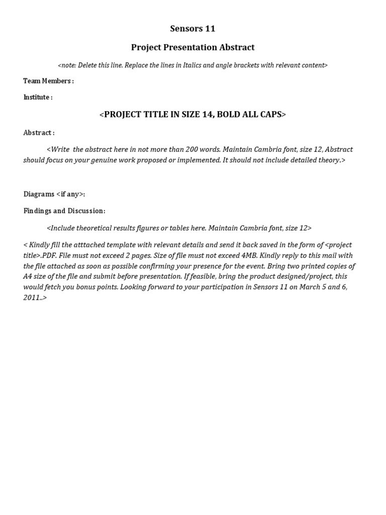 Project Abstract Template | PDF