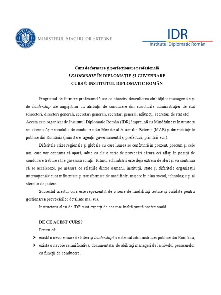 Curs Leadership IDR | PDF